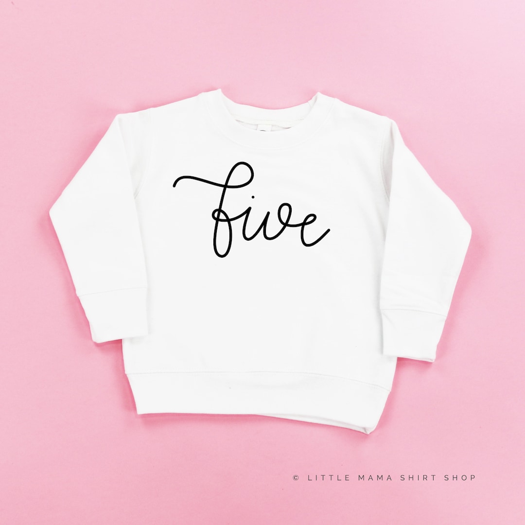 Birthday Number FIVE© CURSIVE Font | SWEATER for Girls | Girl ...