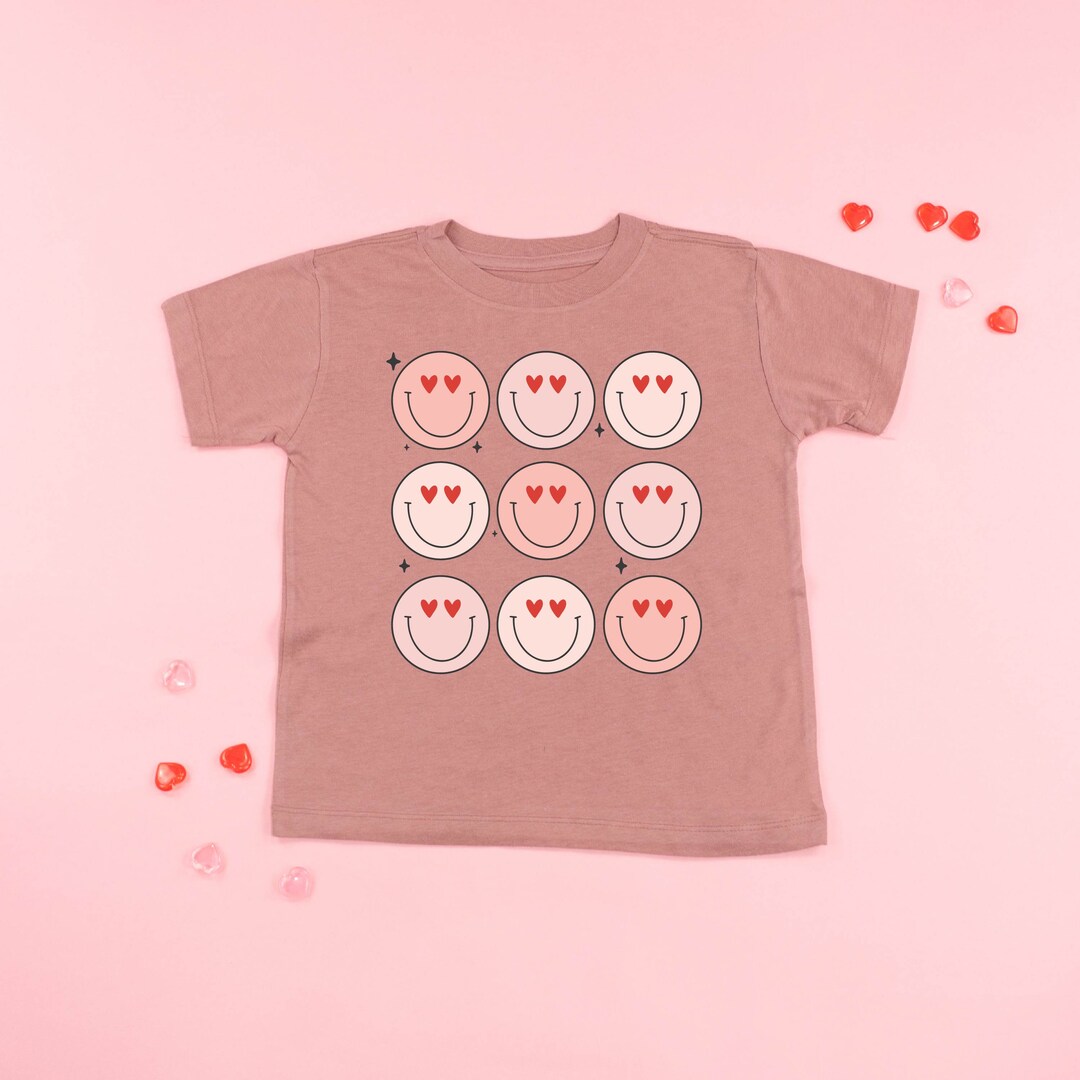 3x3 Heart Eye Smileys - Child Tee | Valentine's Day Outfit | Valentine ...