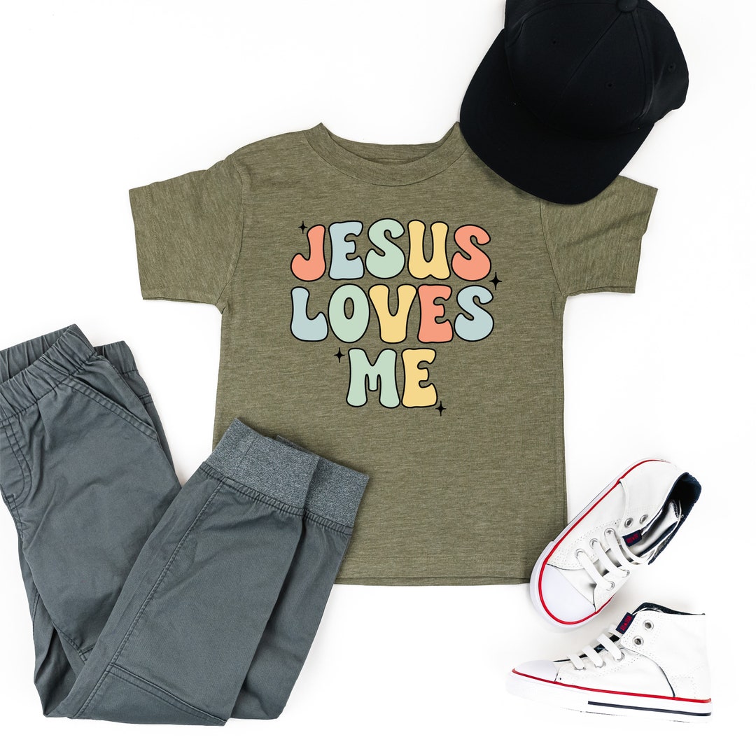 Jesus Loves Me - BOY Version - Short Sleeve Child Shirt | Kids Easter ...