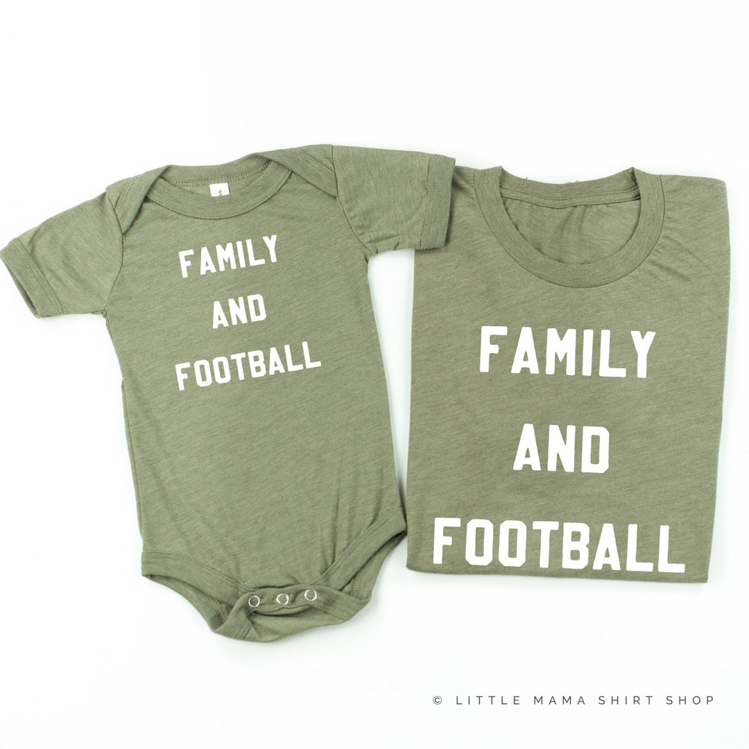Family and Football - Set of 2 OLIVE W/ WHITE Shirts | Fall Shirts ...