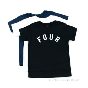 Birthday Number FOUR - BLOCK FONT© |toddler Shirt |birthday Shirt ...