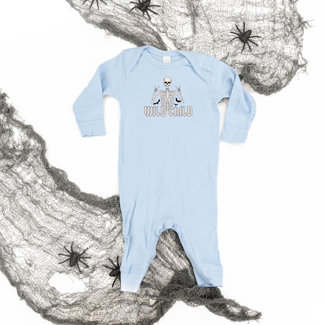 Wild Child Skeleton - One Piece Baby Sleeper | Halloween Baby Outfit ...