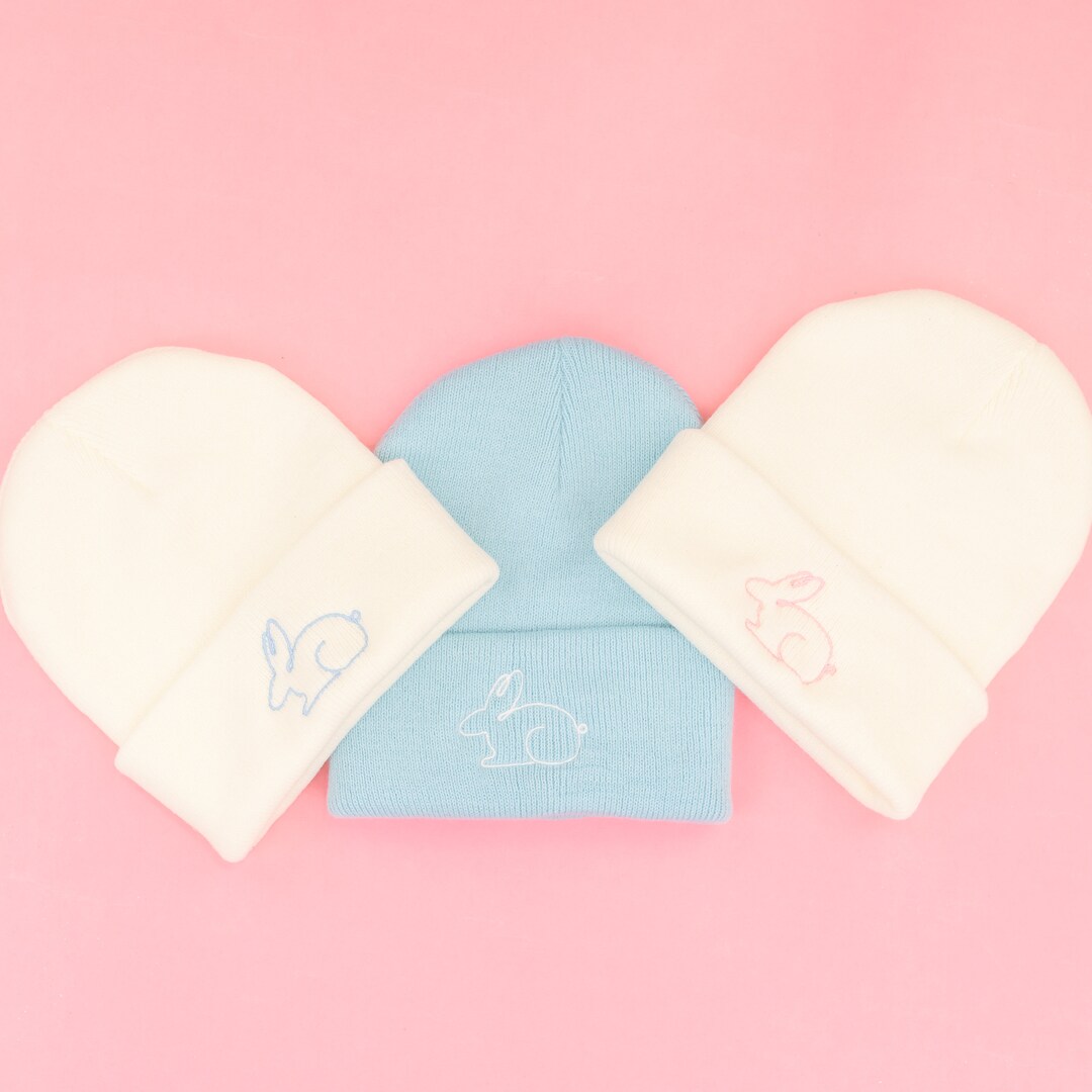 Child Beanie - Outline Bunny - Multiple Color Options | Easter Bunny ...