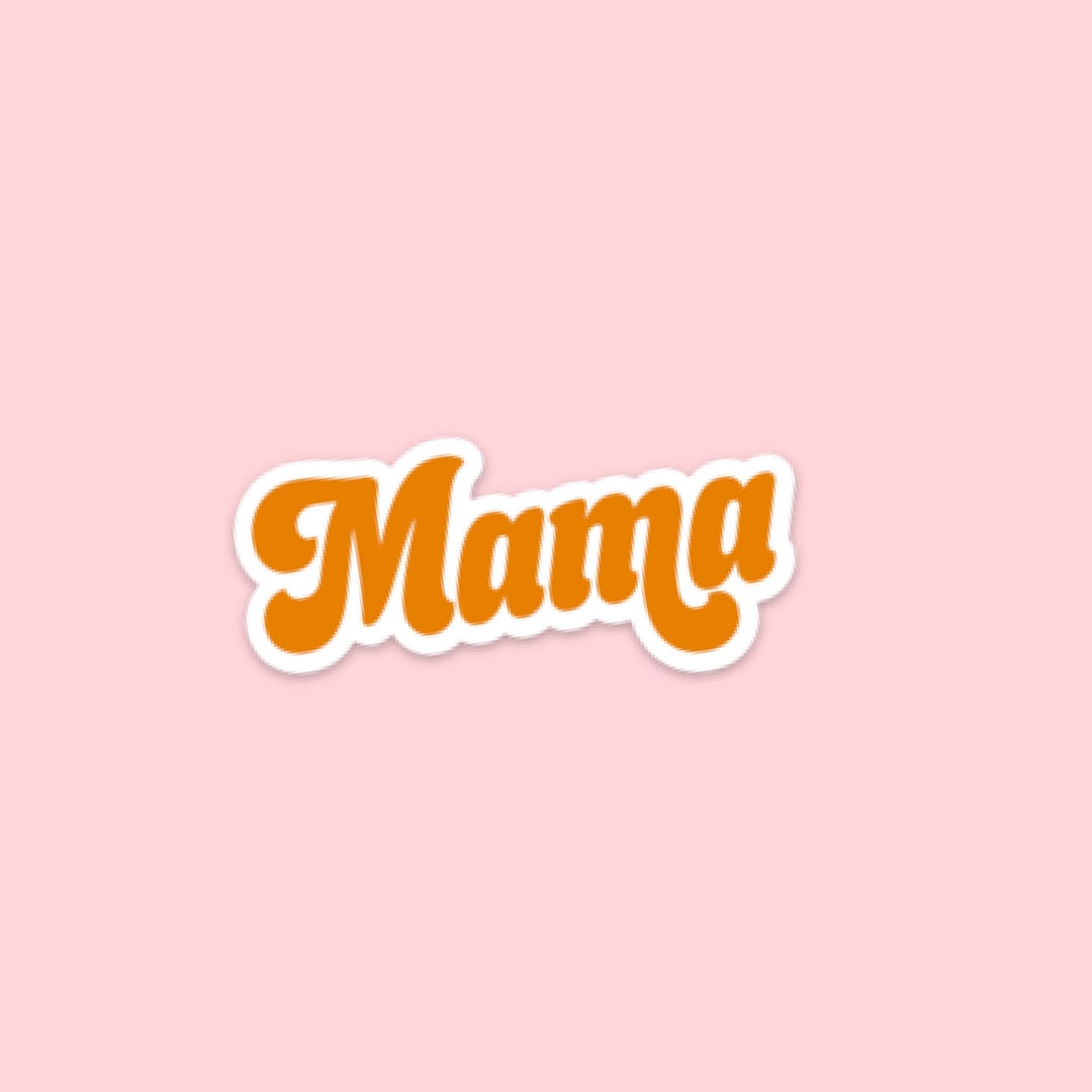LMSS® STICKER - MAMA - Retro - Orange | Mama Sticker | Motherhood ...