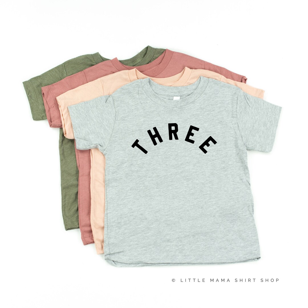 Birthday Number THREE - BLOCK FONT© |toddler Shirt| Birthday Shirt ...