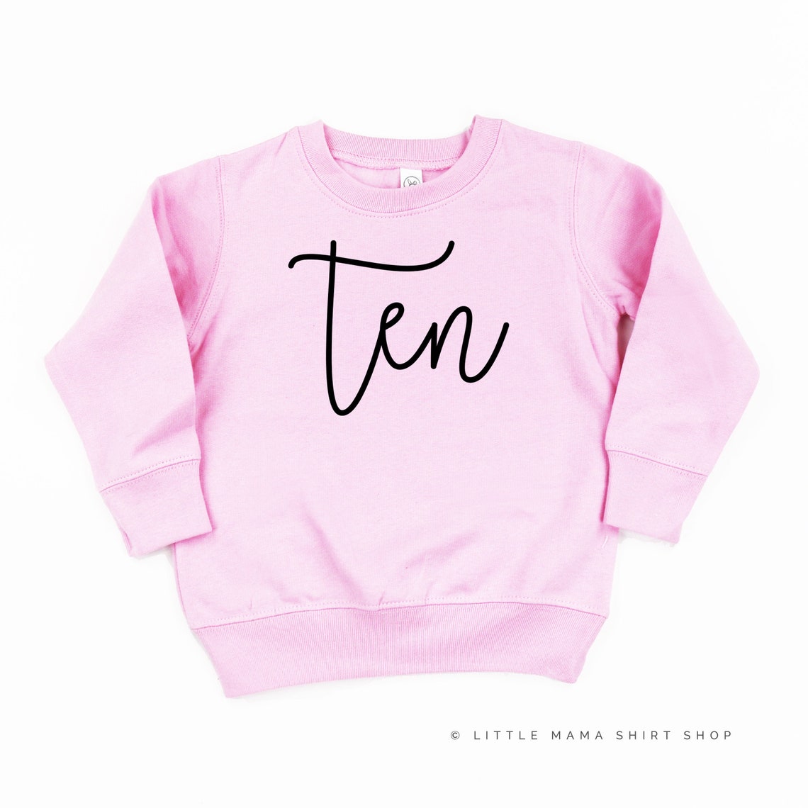 Birthday Number TEN© CURSIVE Font SWEATER for Girls Girl | Etsy