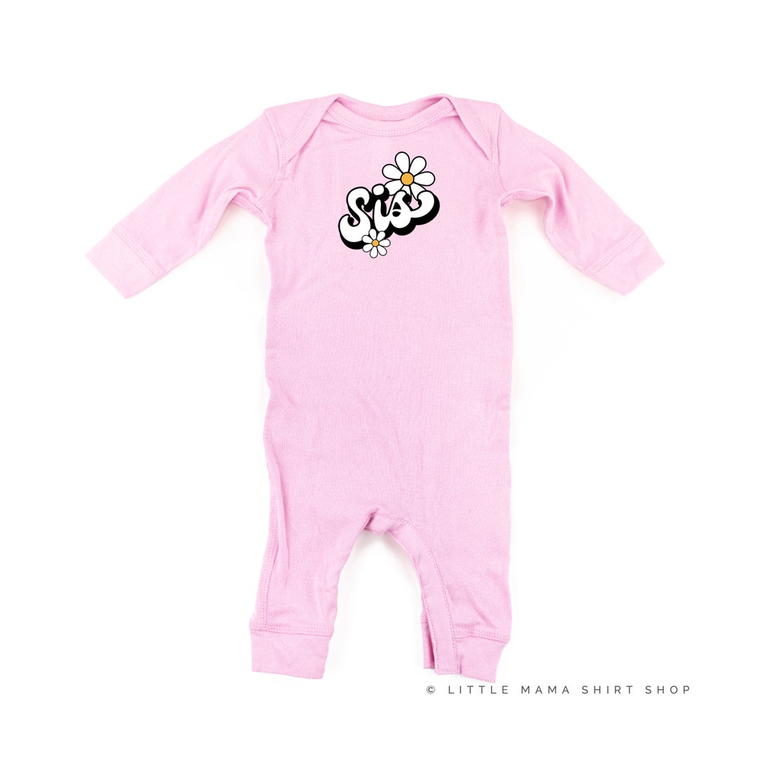 DAISY - SIS - W/ Full Daisy on Back - One Piece Baby Sleeper | Infant ...