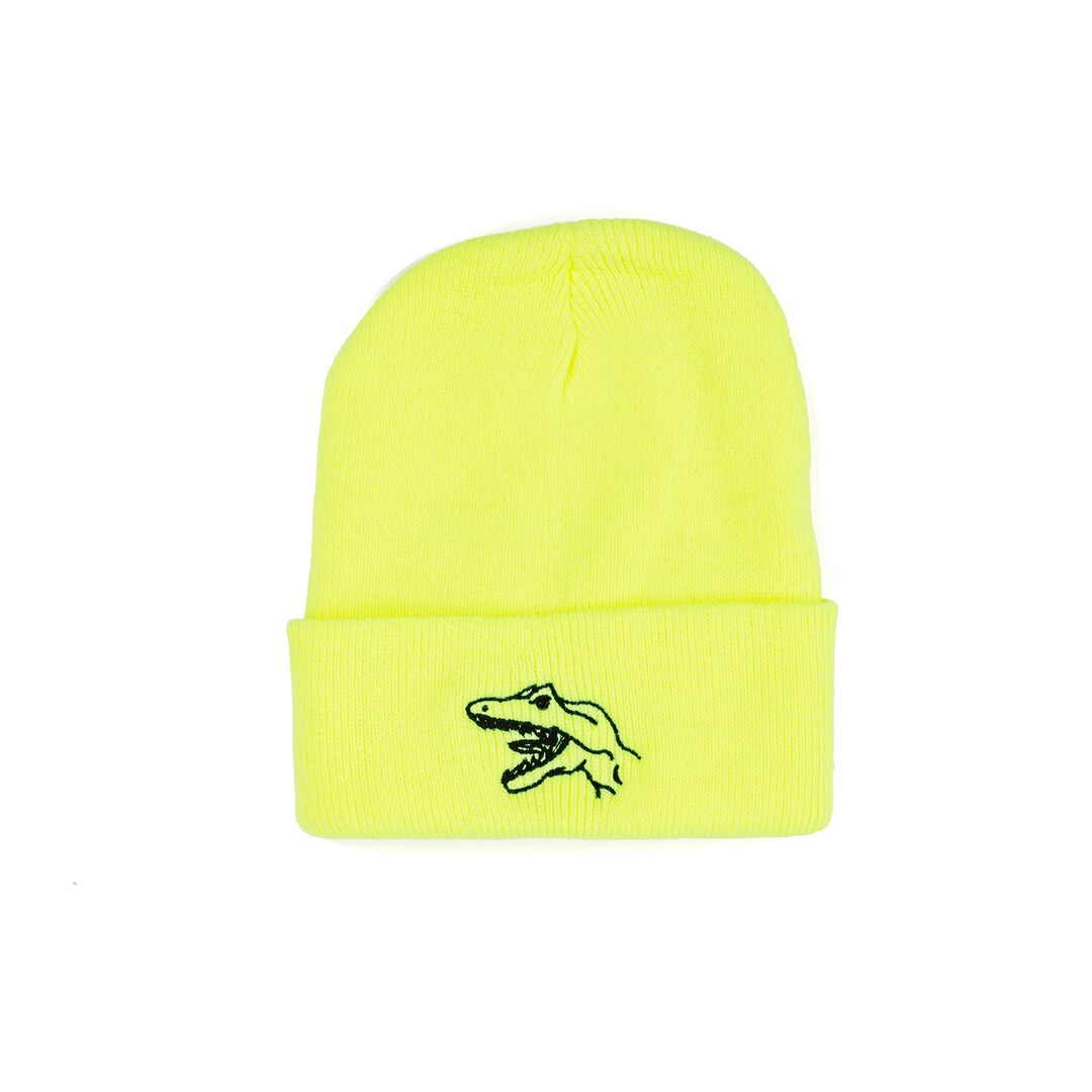 Beanie Dino Head Neon Yellow Godzilla Beanie Christmas Gift Child ...