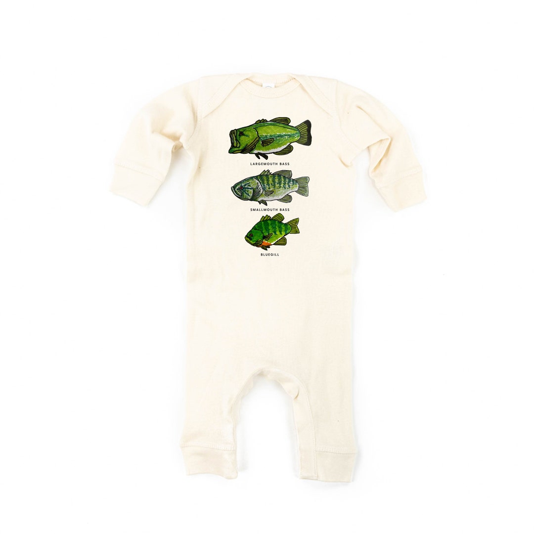 Bass & Bluegill Chart (hand Drawn) - One Piece Baby SLEEPER | Baby ...