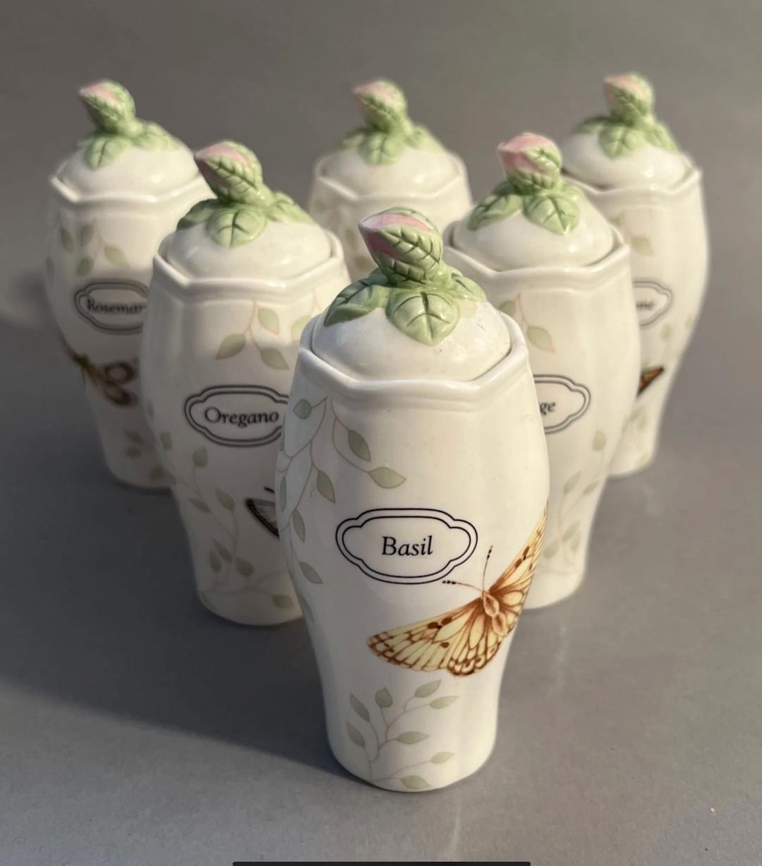 Vintage Set of 6 Lenox Butterfly Meadows Collection Spice Jars. - Etsy