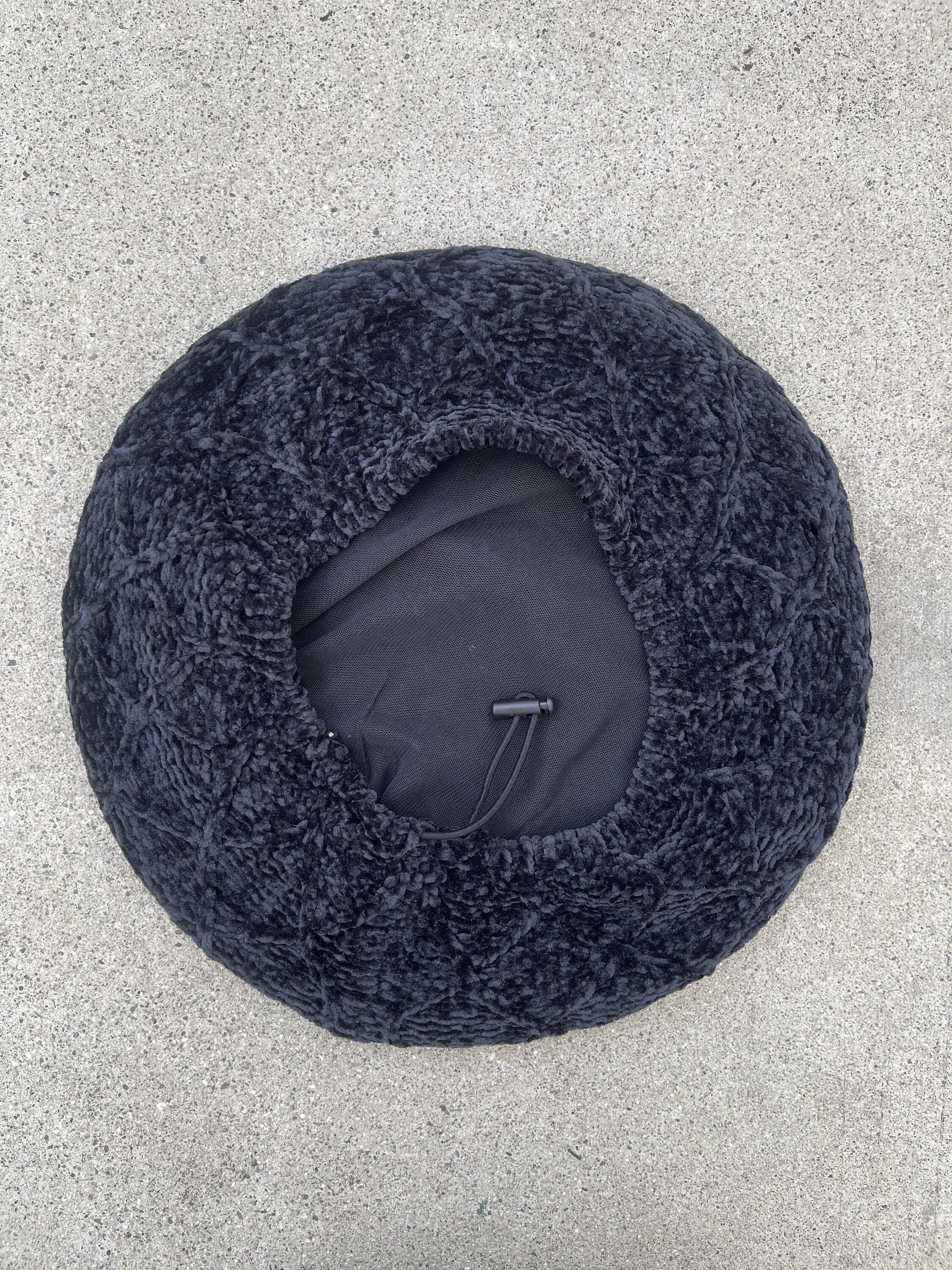 Quilted Velour Velvet Black Snood for Women, Lined, Comfort Fit, Beret ...