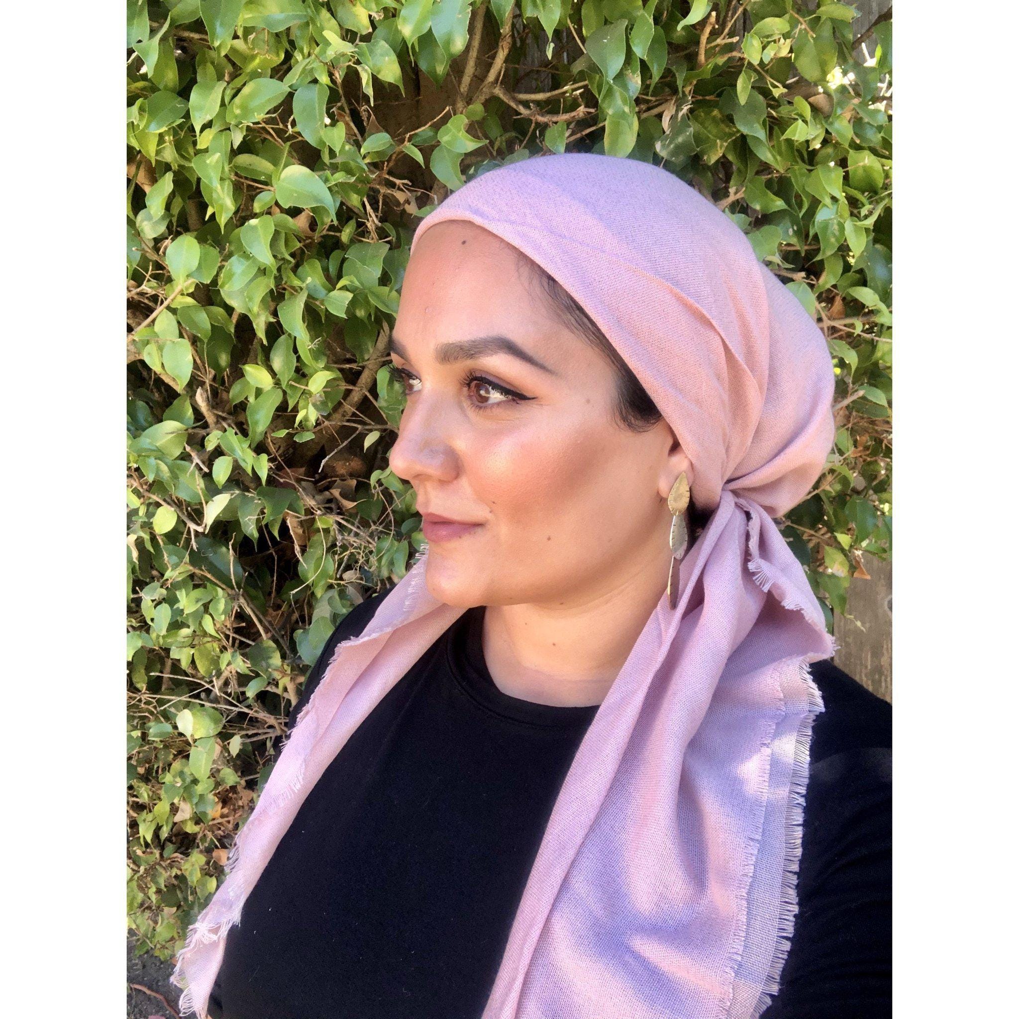 Cotton Square Headscarf for Women, 38", Metallic, Solid Color Options ...