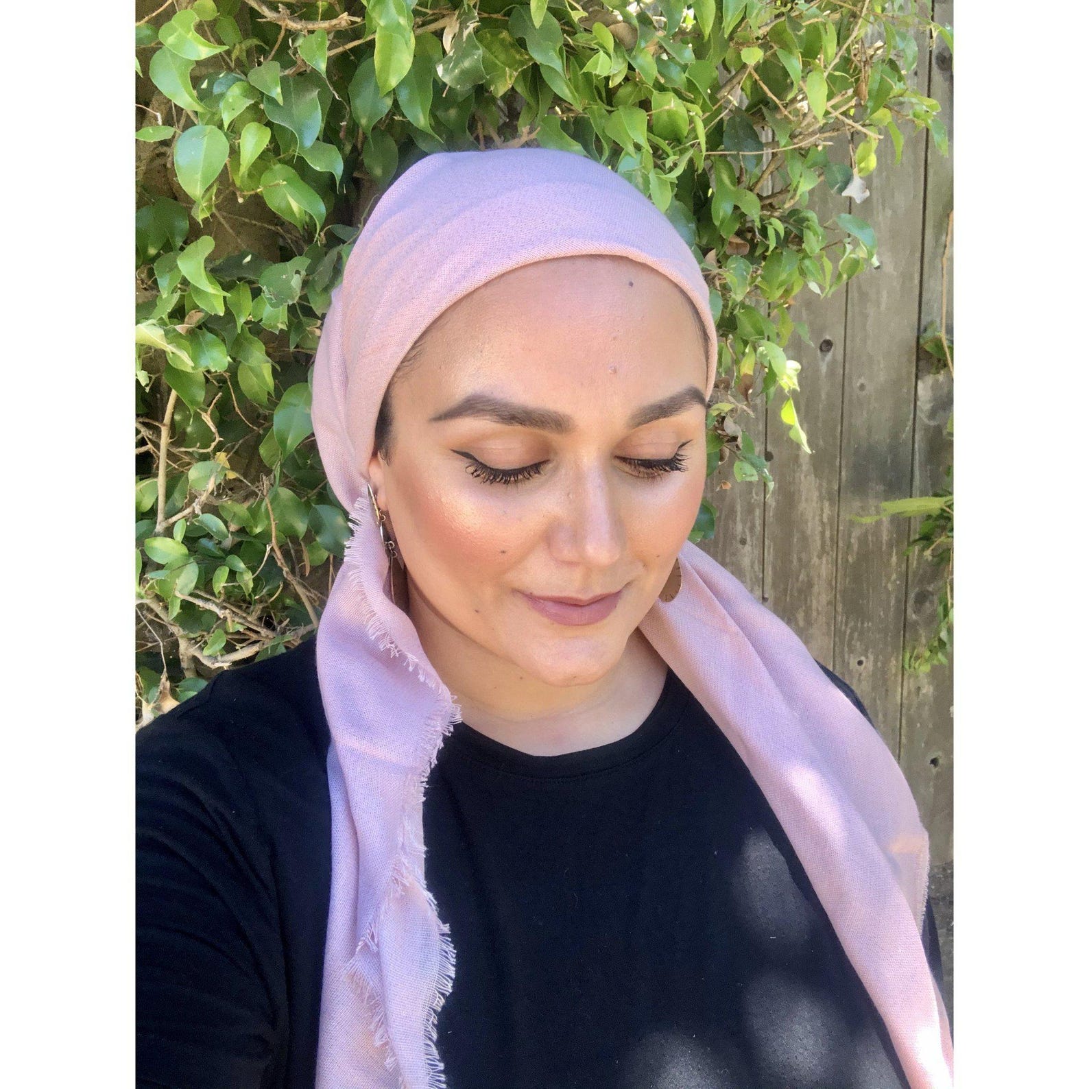 Cotton Square Headscarf for Women, 38", Metallic, Solid Color Options ...
