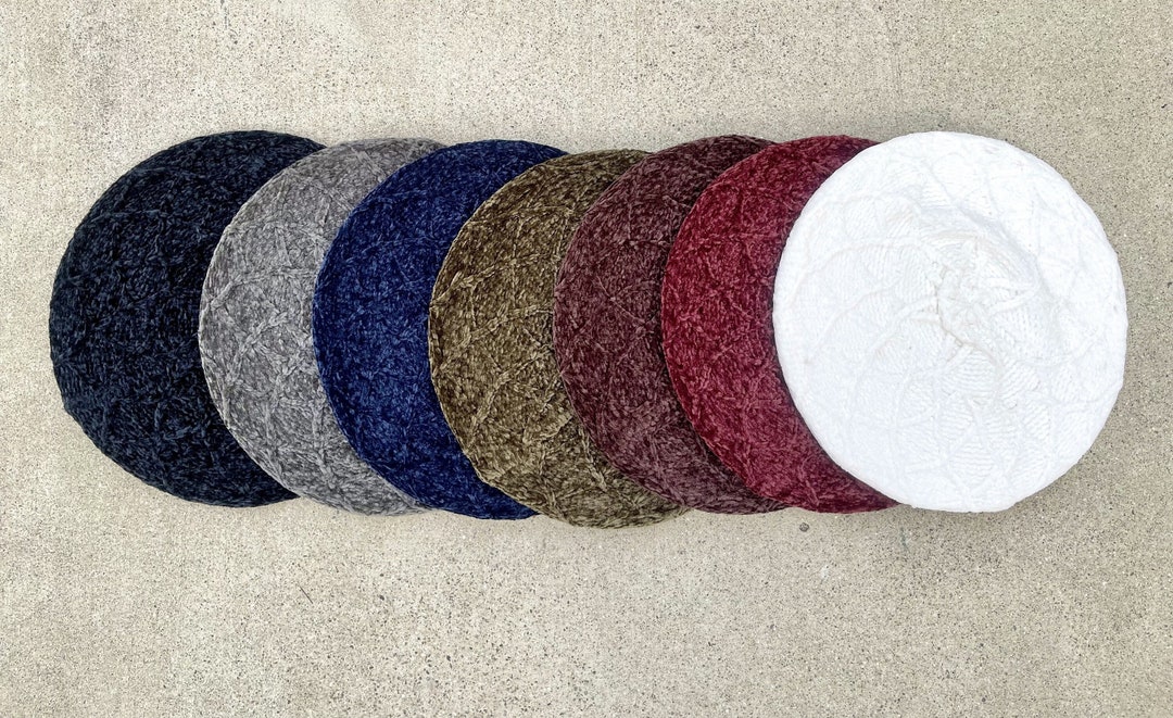 Quilted Velour Velvet Snood for Women, Lined, Comfort Fit, Beret Hat ...