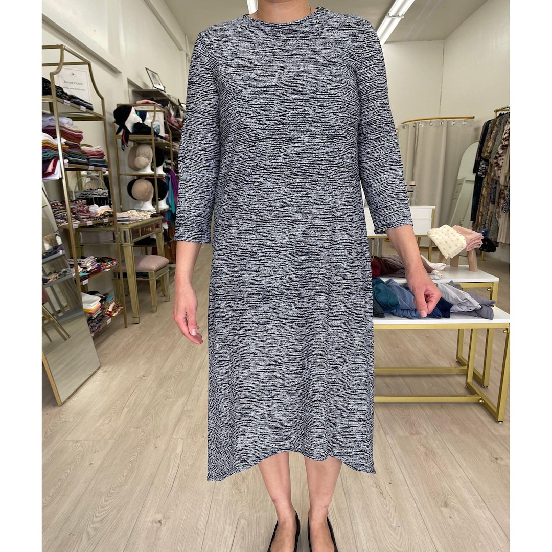 Modest Swim Dress for Women, Black and White Print, Bathing Suit for ...