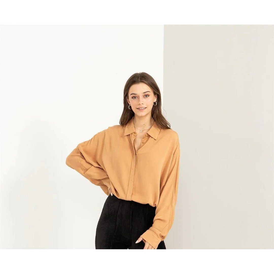 Oversized Tunic Top for Women, Caramel, Modest Comfortable Flattering ...