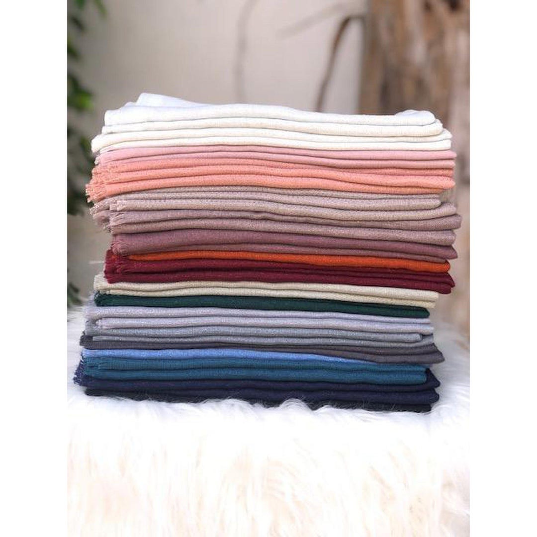 Cotton Square Headscarf for Women, 38", Metallic, Solid Color Options ...