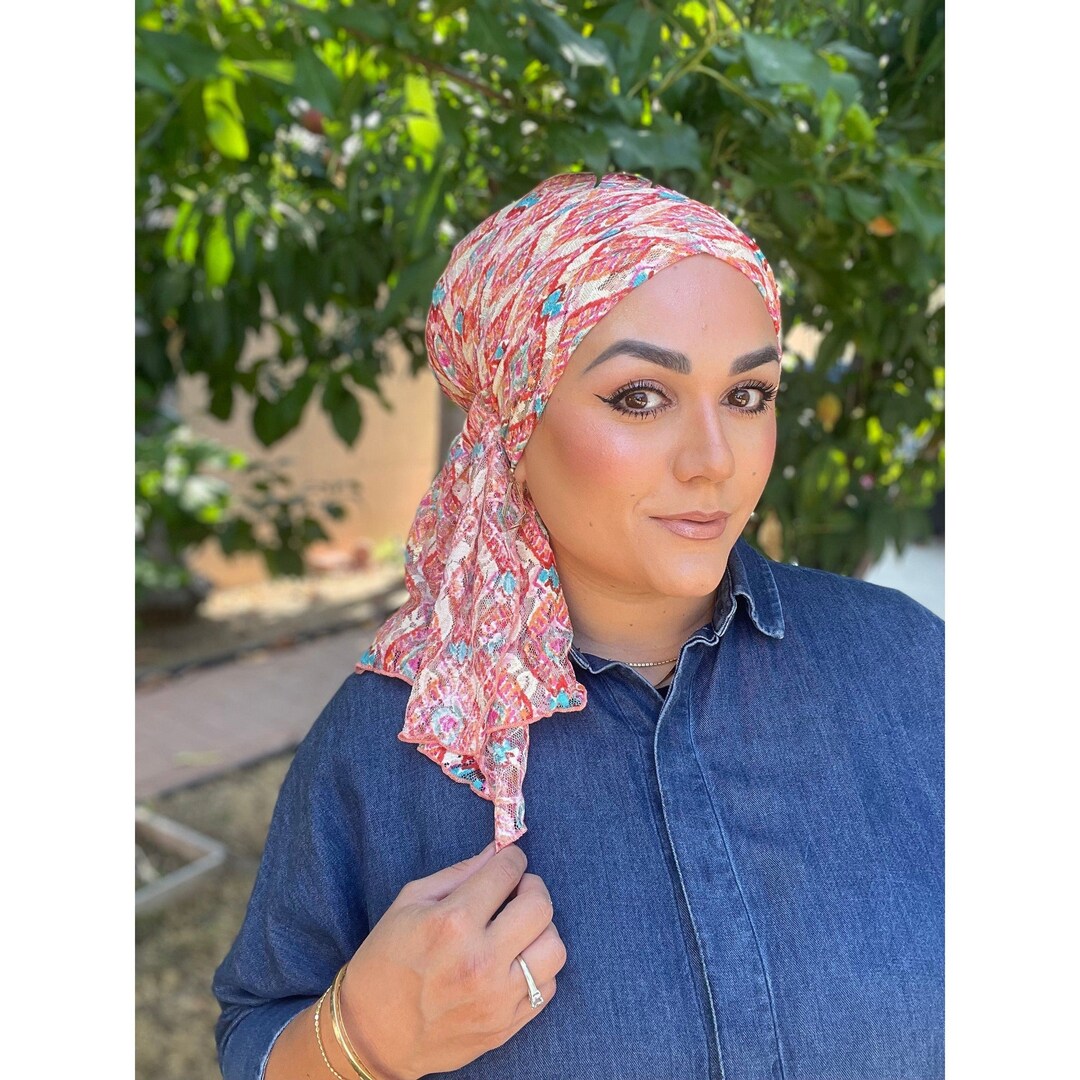 Multi Colored Headscarf for Women, Luxe Lace Headwrap, Israeli Head ...