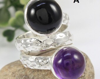 Black amethyst ring | Etsy