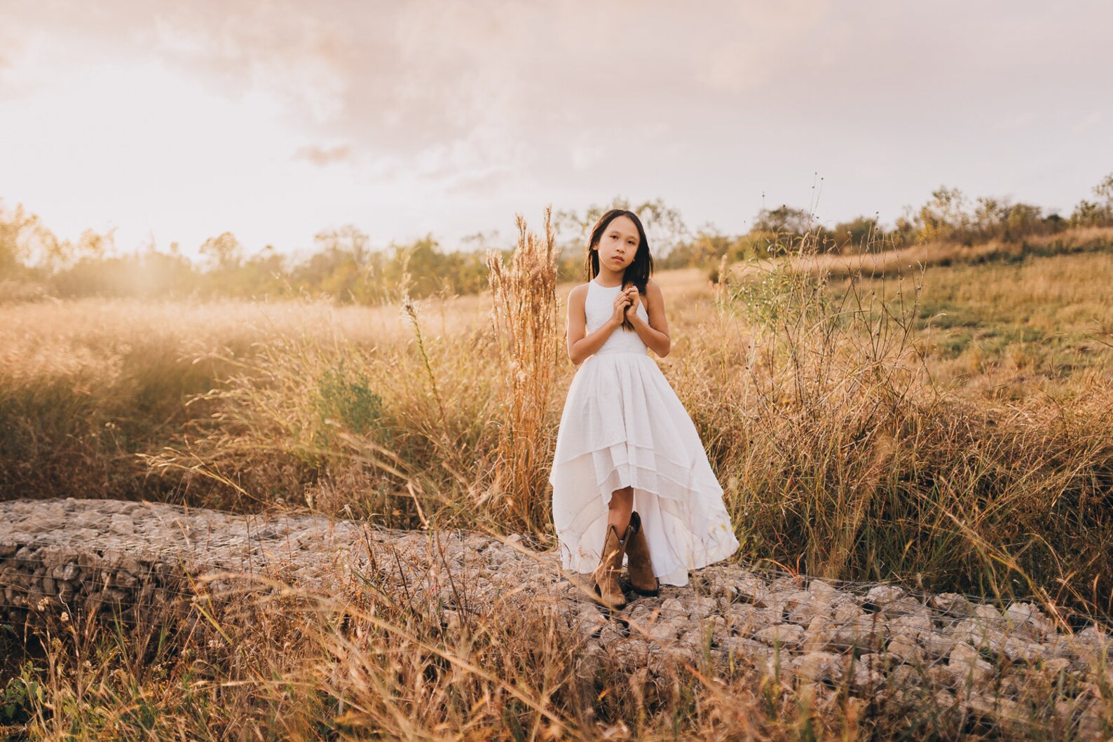 Flower Girl Boho Dress Rustic White Cotton And Lace Maxi Dress Etsy