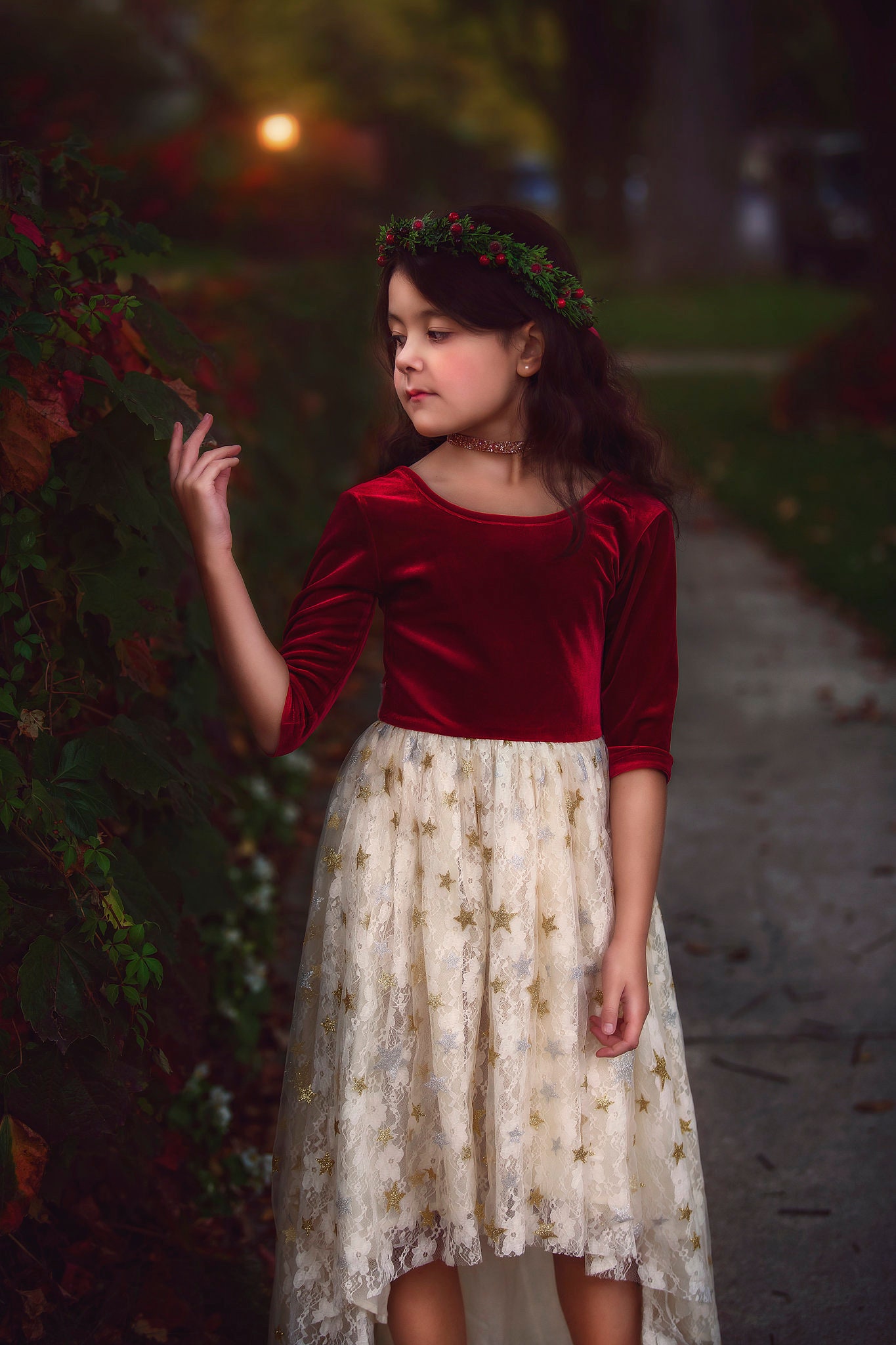 Tween Girl Christmas Dress Red and Gold Holiday Party Dress | Etsy