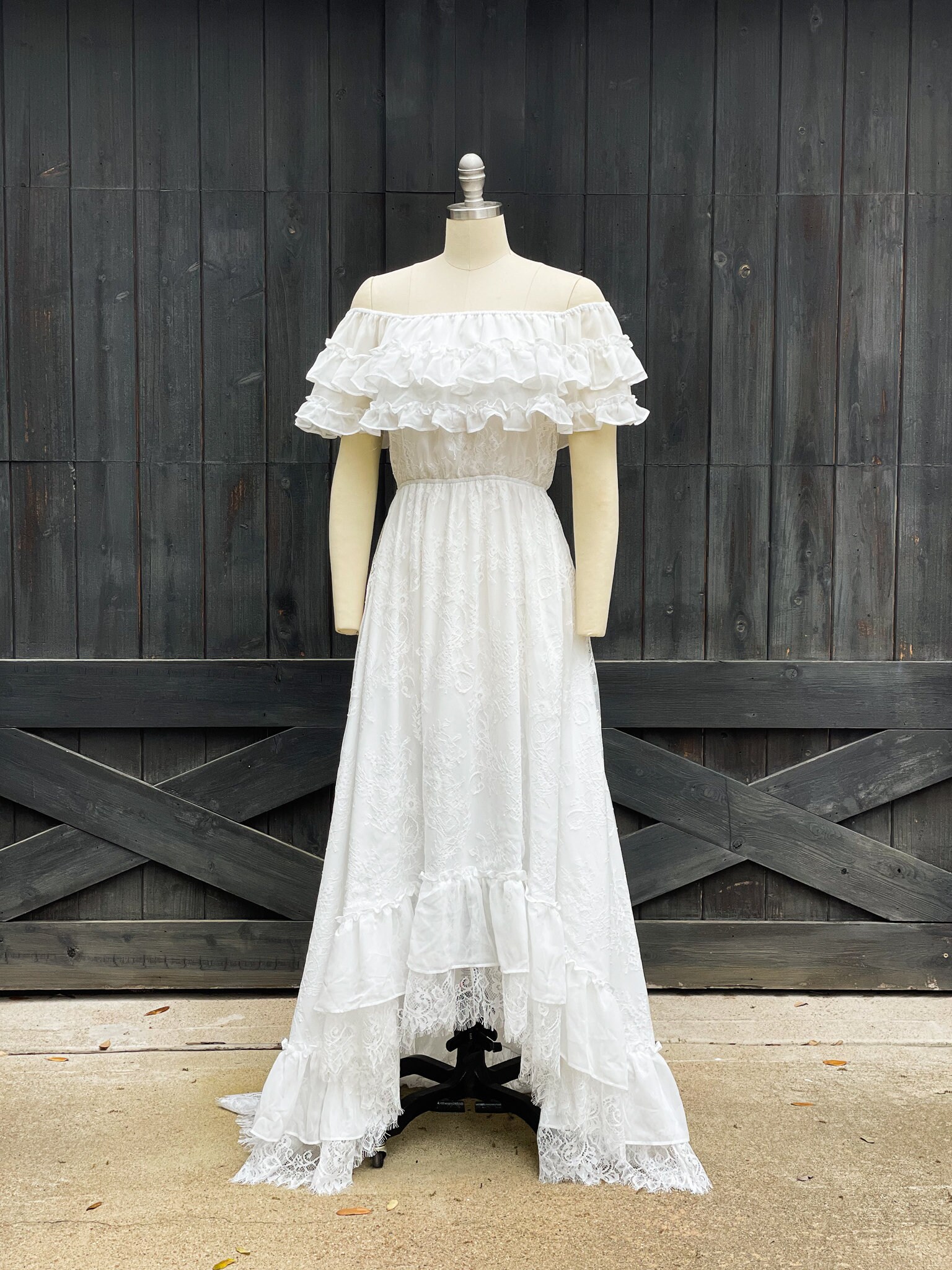 Bohemian Hippie Vow Renewal Dress Vintage Inspired Lace Maxi - Etsy