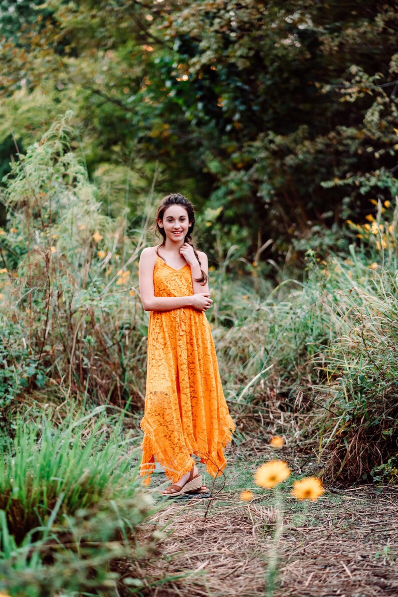 Tween Junior Bridesmaid Dress For Fall Wedding Mustard Yellow | Etsy