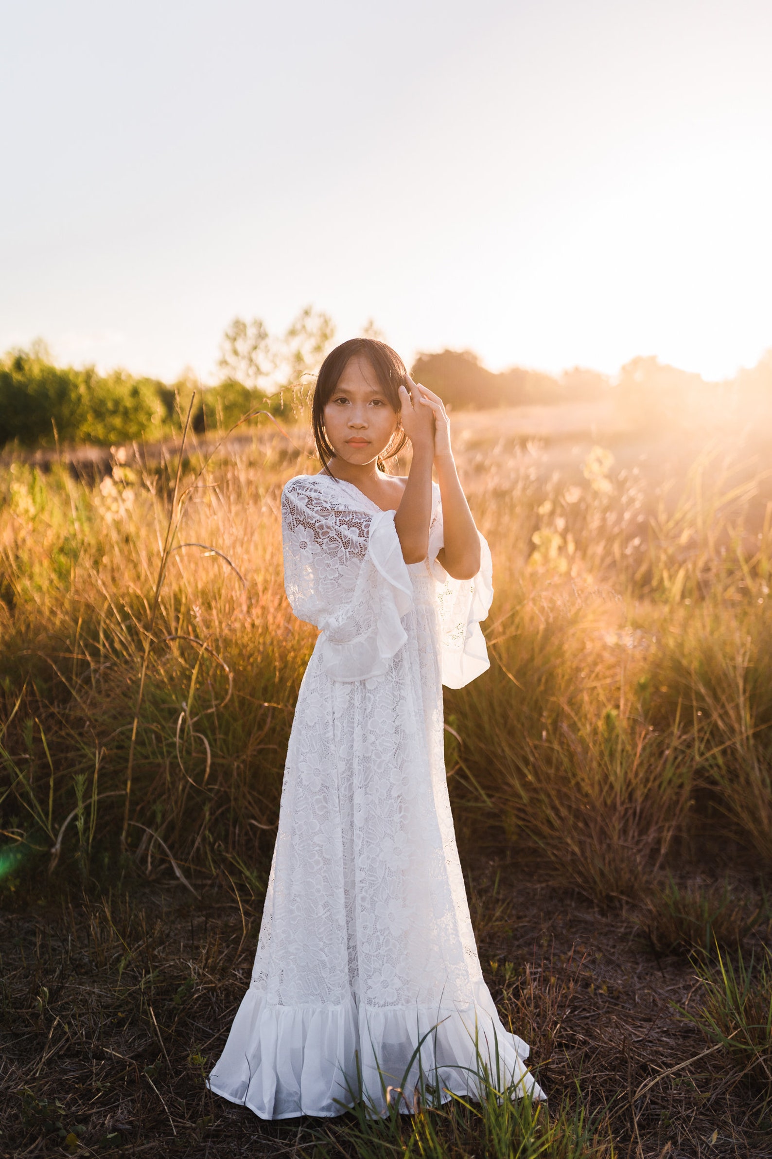 Boho Flower Girl Dresses Bohemian Lace Maxi Dress Floral Etsy