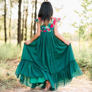 Green Holiday Dress for Tween Girl Kids Christmas Party Dress Winter ...