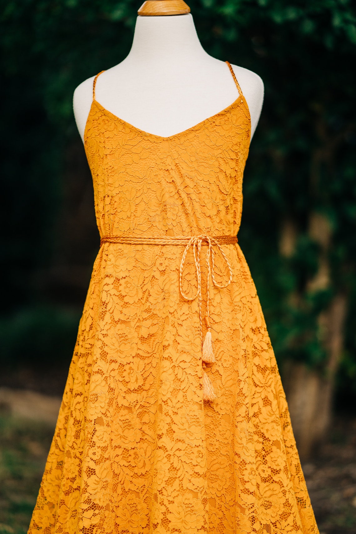 Tween Junior Bridesmaid Dress For Fall Wedding Mustard Yellow | Etsy