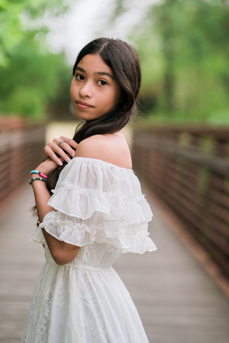 Rustic Tween Lace Dress Vintage Style Flower Girl Dress off - Etsy