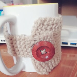 Simple Coffee Mug Cozy Knitting Pattern Tutorial Beginner Level ...