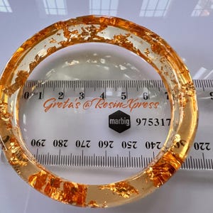 Gold Flake Resin Bangles – Honey-tinted Handmade Jewelry | Two Sizes ...