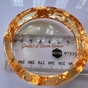 Gold Flake Resin Bangles – Honey-tinted Handmade Jewelry | Two Sizes ...