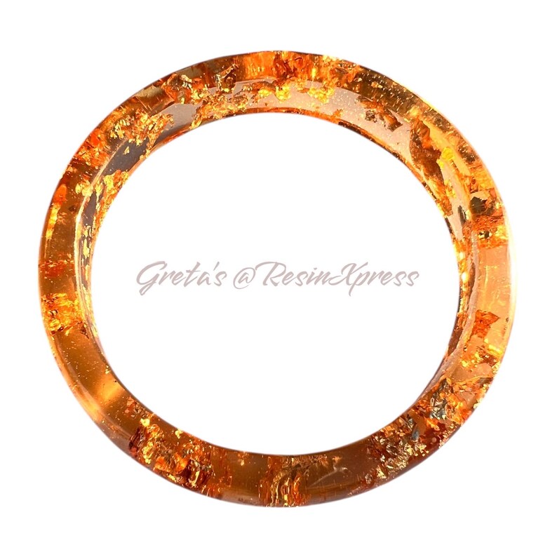 Gold Flake Resin Bangles – Honey-tinted Handmade Jewelry | Two Sizes ...
