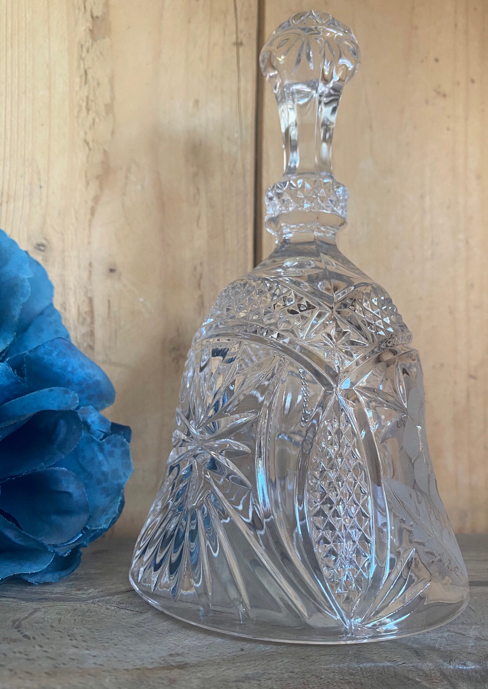 Vintage Etched Crystal Glass Handbell Ideal Gift Service Ringer 1930’s ...
