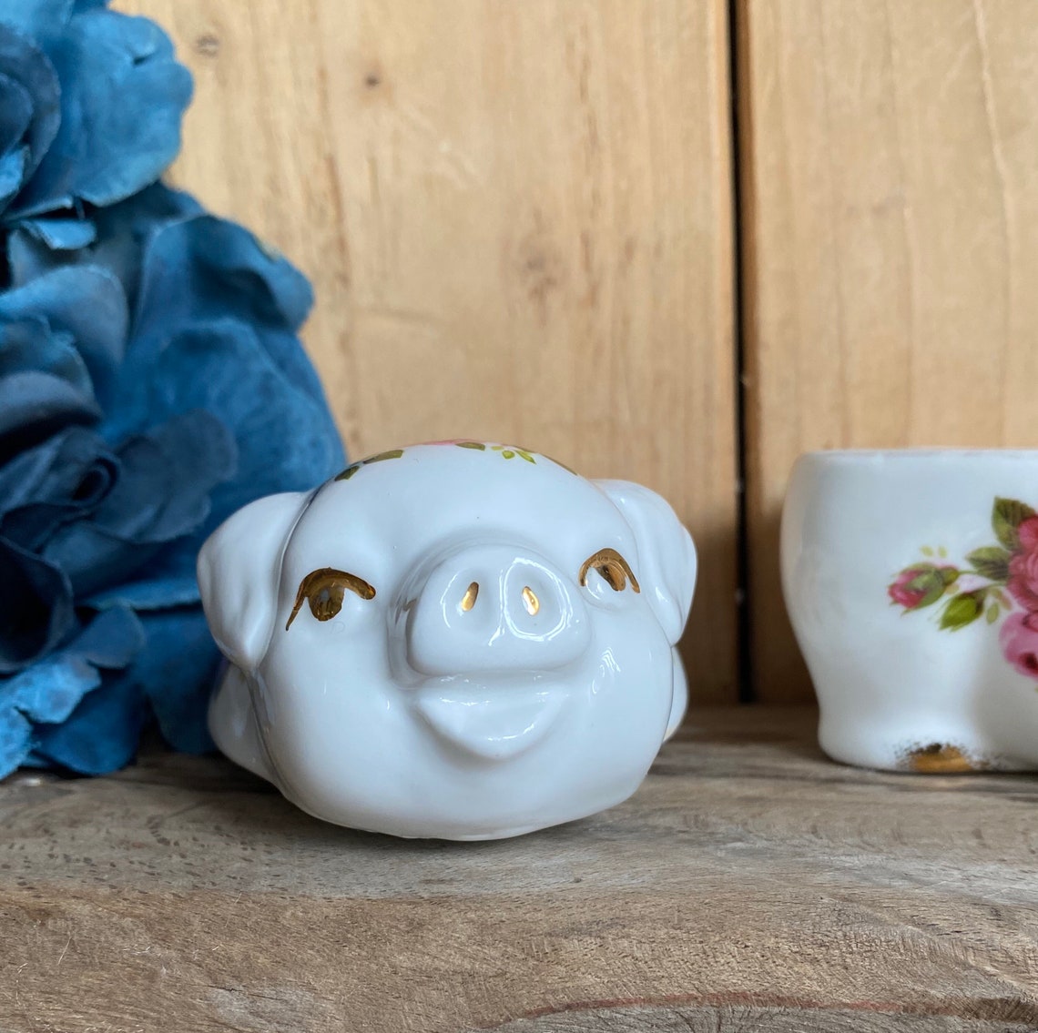 Royal Albert Fine Bone China Vintage Porcelain Pig Trinket Box Cottage ...