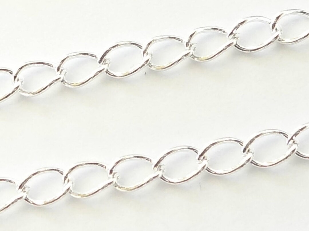 5M Silver Plated Curb Chains 4x5mm Chain for Jewellery Making - Etsy UK