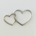 2 Sterling Silver Double Heart Charms - Etsy