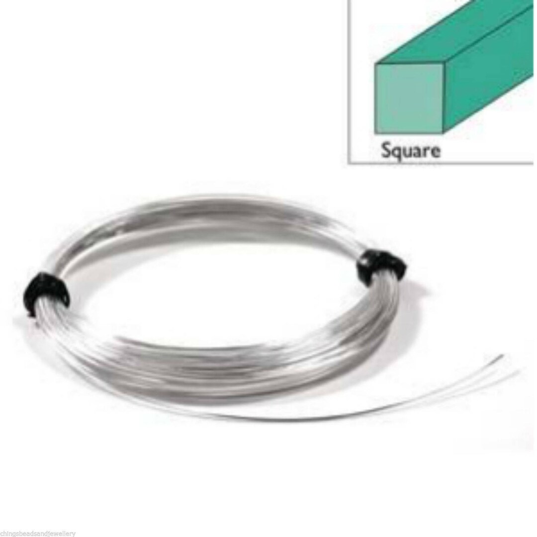 3ft Sterling Silver Square Wire Wrapping Wire, 0.6mm 22 Gauge Hard Hard ...