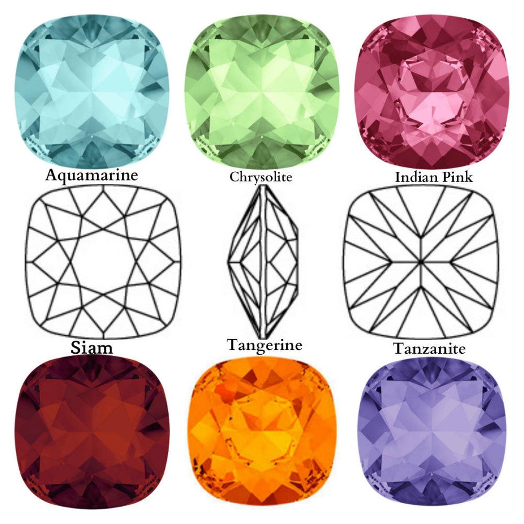 2 Swarovski 4470 Square Fancy Stone 10mm All Colours - Etsy