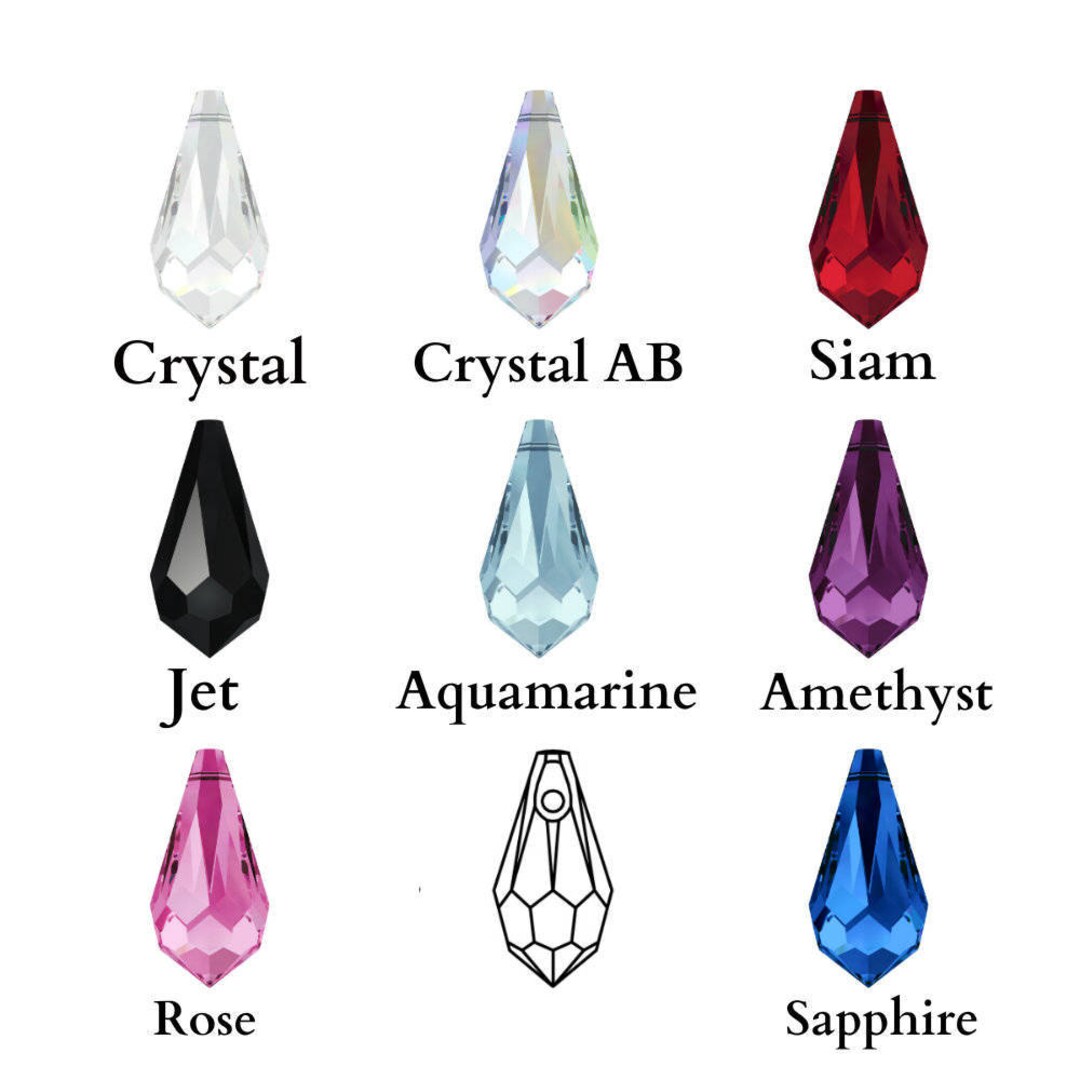 5 Swarovski Crystal 6000 Drop Pendants 15x7.5mm All Colours - Etsy