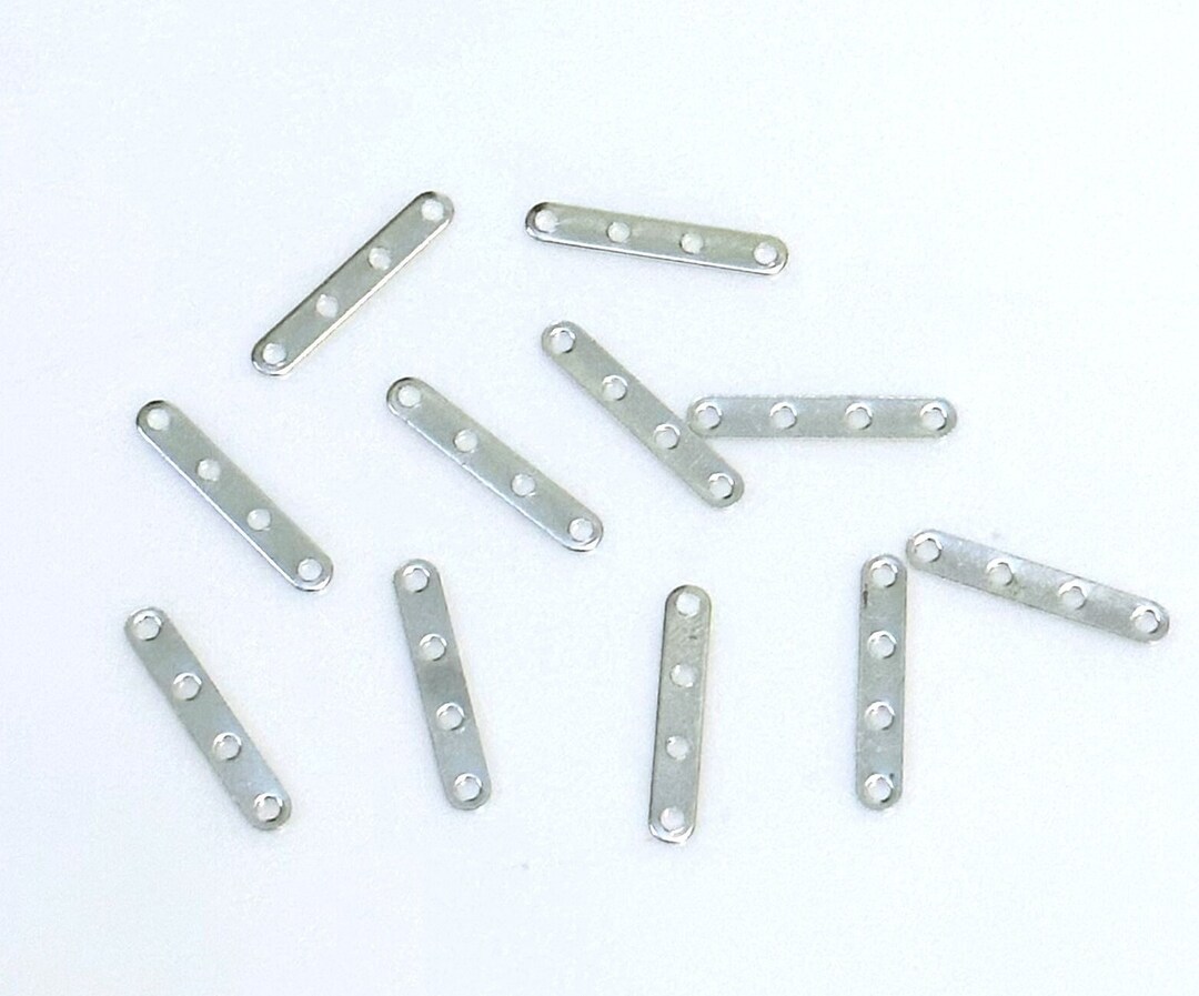 50 Silver Plated 4 Hole Spacer Bars 18x3mm Separators - Etsy