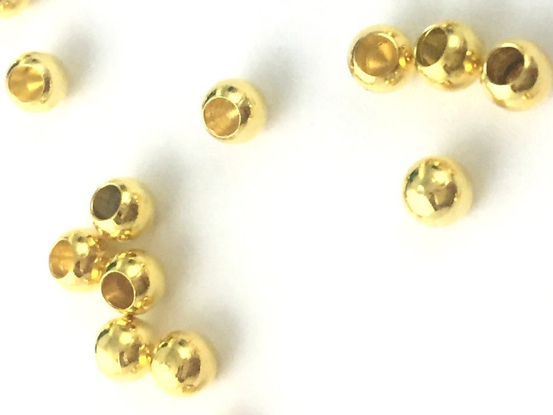 100 Memory Wire Cap Beads, Memory Wire End Caps, Gold Plated Half ...