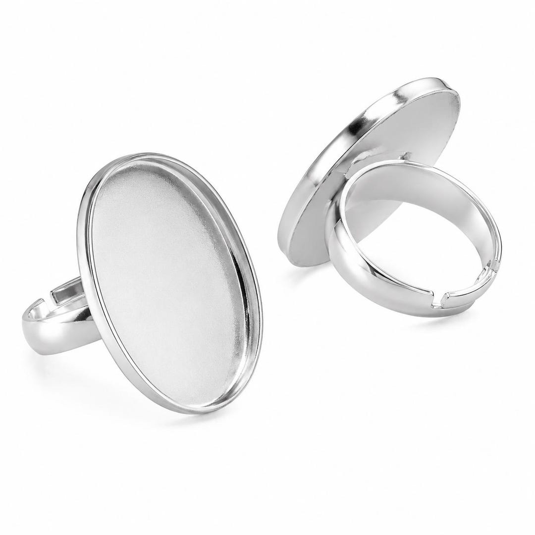 Adjustable Sterling Silver Ring Base Blank for Glue-on Gemstone - Etsy