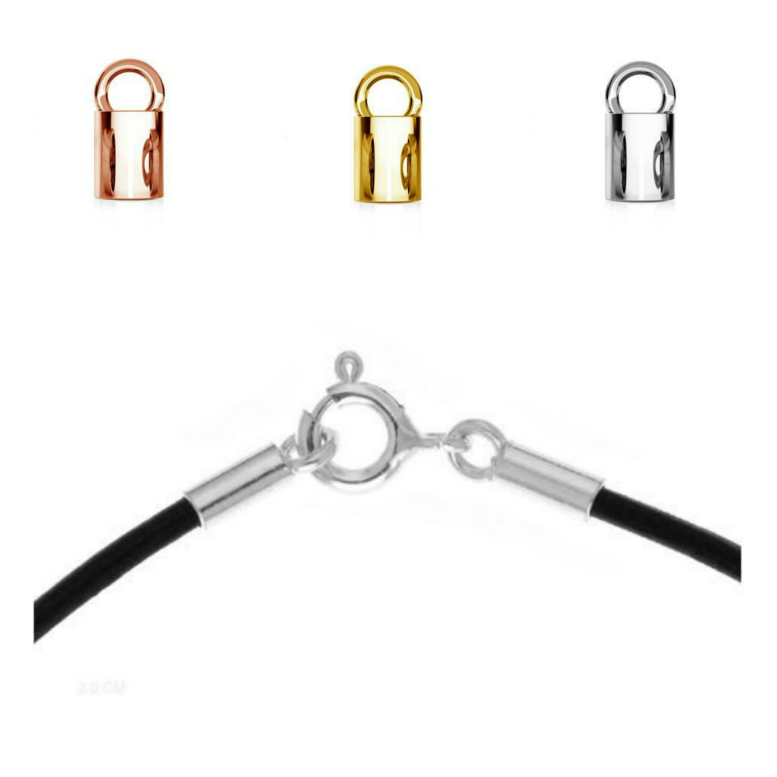 10PC Sterling silver End Caps 24K Gold Plated 1.5mm Hole | Etsy