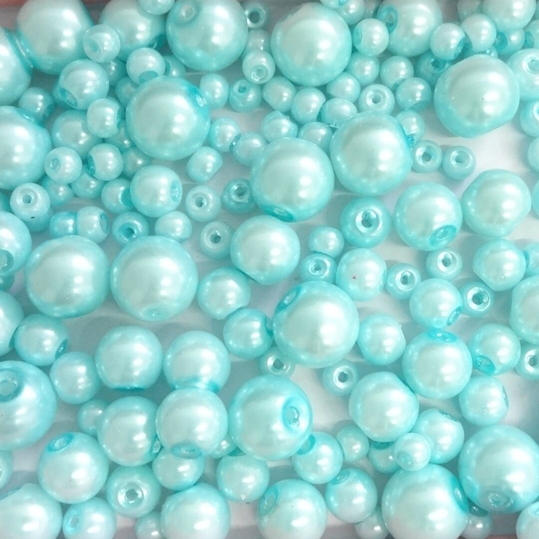 200 Light Blue Glass Pearl Beads 4mm 6mm 8mm 10mm Assorted - Etsy