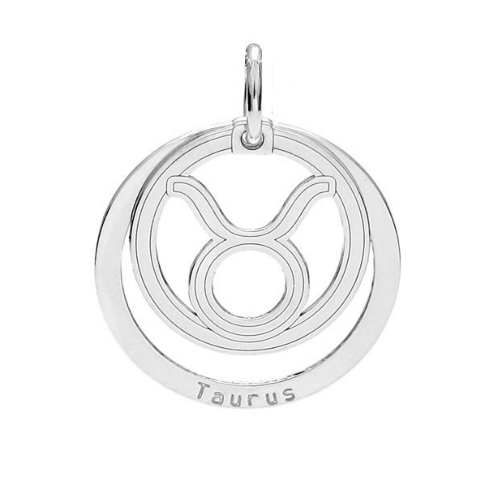 Sterling Silver Zodiac Pendant, Engraved Pendant 23mm Charm Sterling Silver Zodiac Pendant, Engraved Pendant 23mm Charm