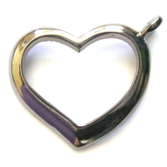 5 Black Plated Open Heart Charms 28mm Jewellery Making | Etsy