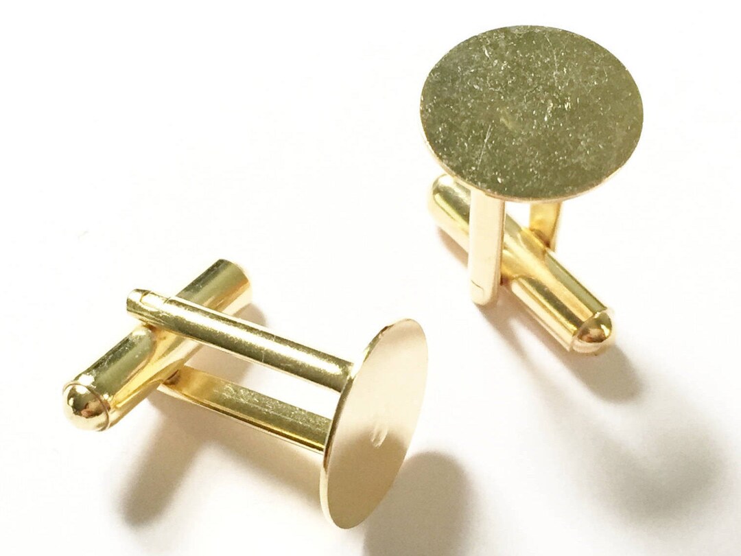 10 Cufflink Blanks, 22ct Gold Plated Flat Pad 13mm Cufflink Blanks - Etsy